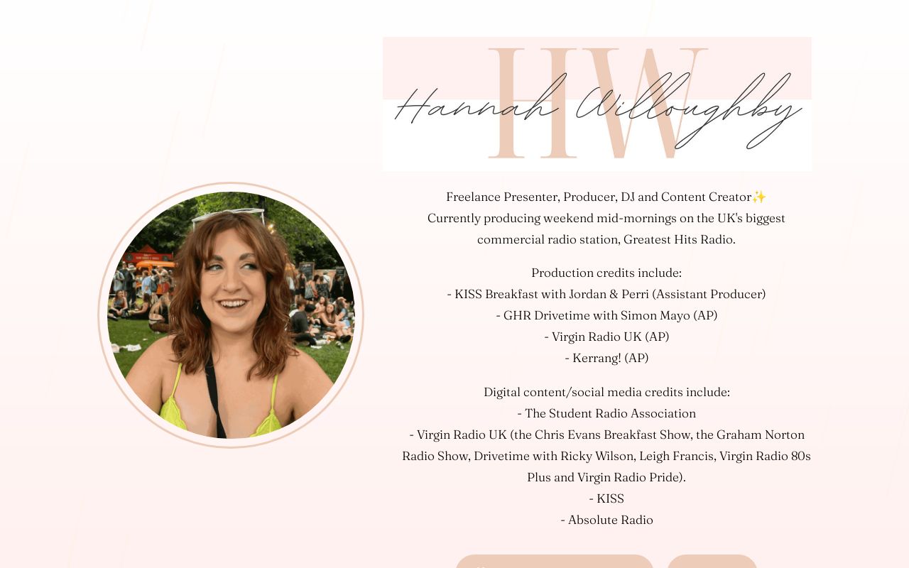 Hannah Willoughby | Presenter, Producer and Content Creator